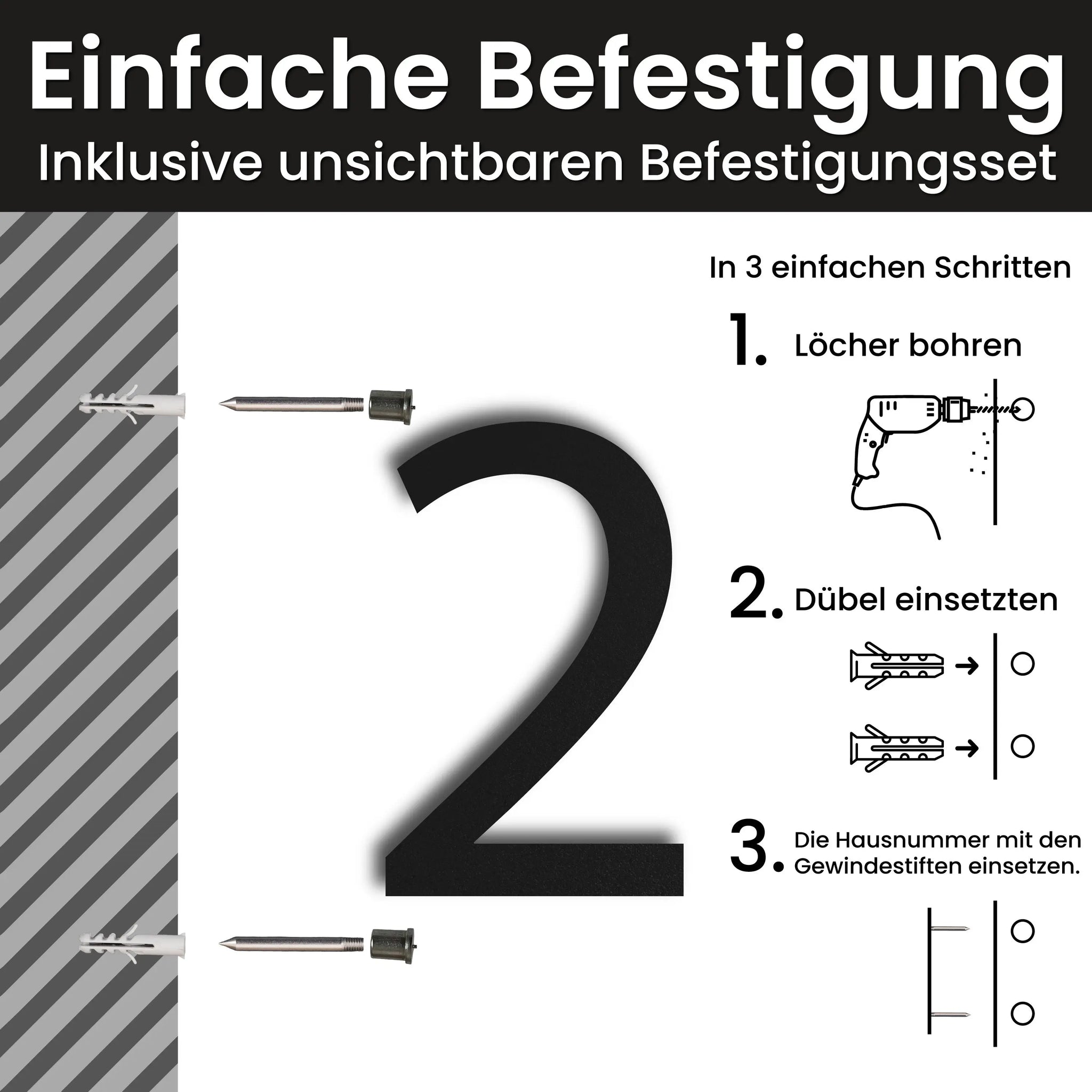 Moderne Hausnummer aus Edelstahl & Anthrazit | Exklusive Designs ...